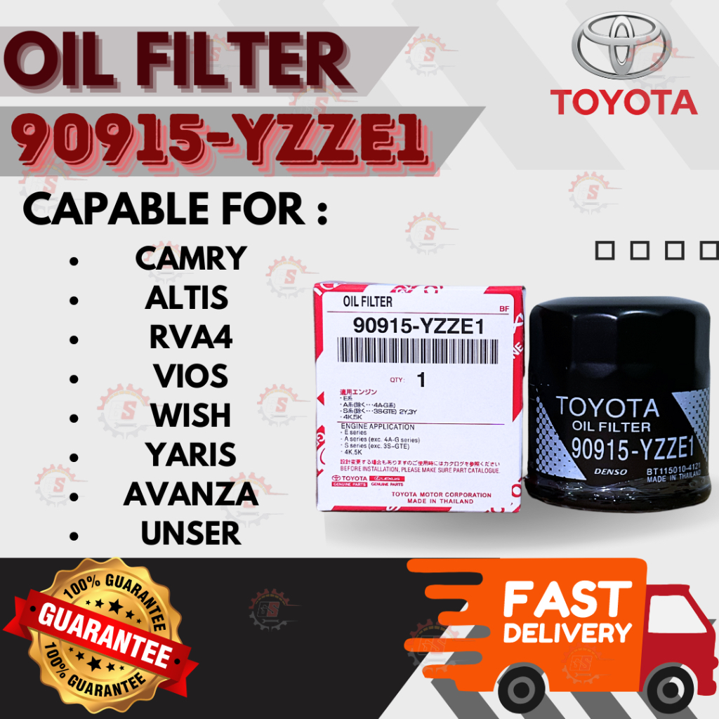 TOYOTA OIL FILTER (90915-YZZE1) FOR CAMRY ALTIS VIOS YARIS WISH RVA4 ...
