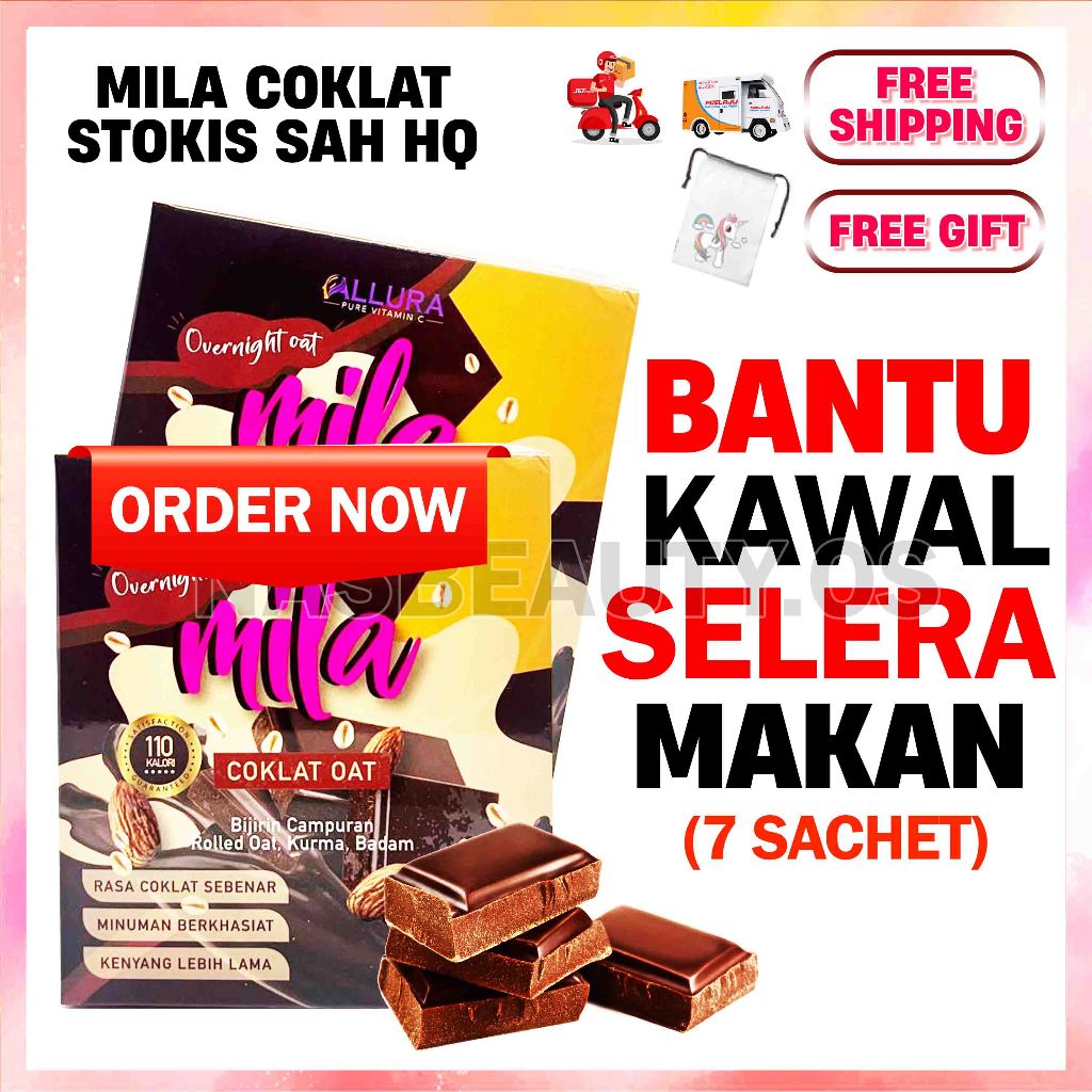 ALLURA Mila Coklat Oat 7s Bijirin Campuran Rolled Oat Kurma Badam Rasa ...