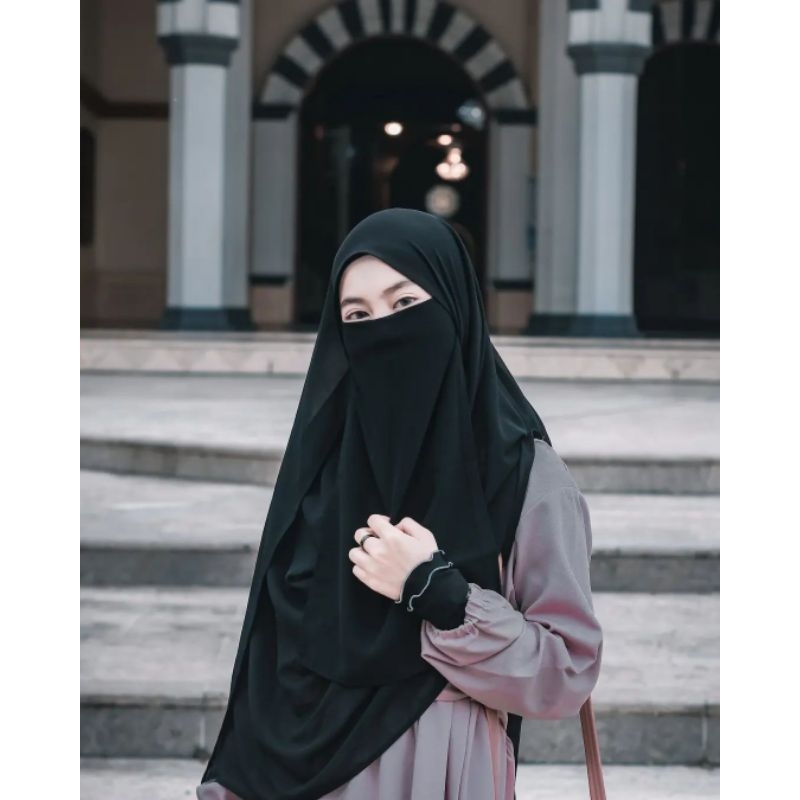 SET TUDUNG BAWAL + PURDAH + NIQAB HALF NEELOFA ARAB STYLE BORONG ...