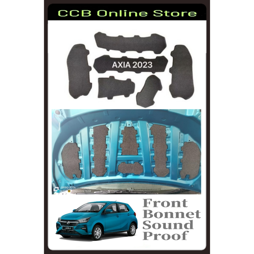 Custom Made Front Bonnet Sound Proof D.I.Y For Perodua Axia 2023-2024 ...