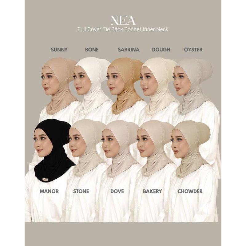 THE HIJAB CO NEA FULL COVER TIE BACK BONNET INNER NECK | Inner Premium ...
