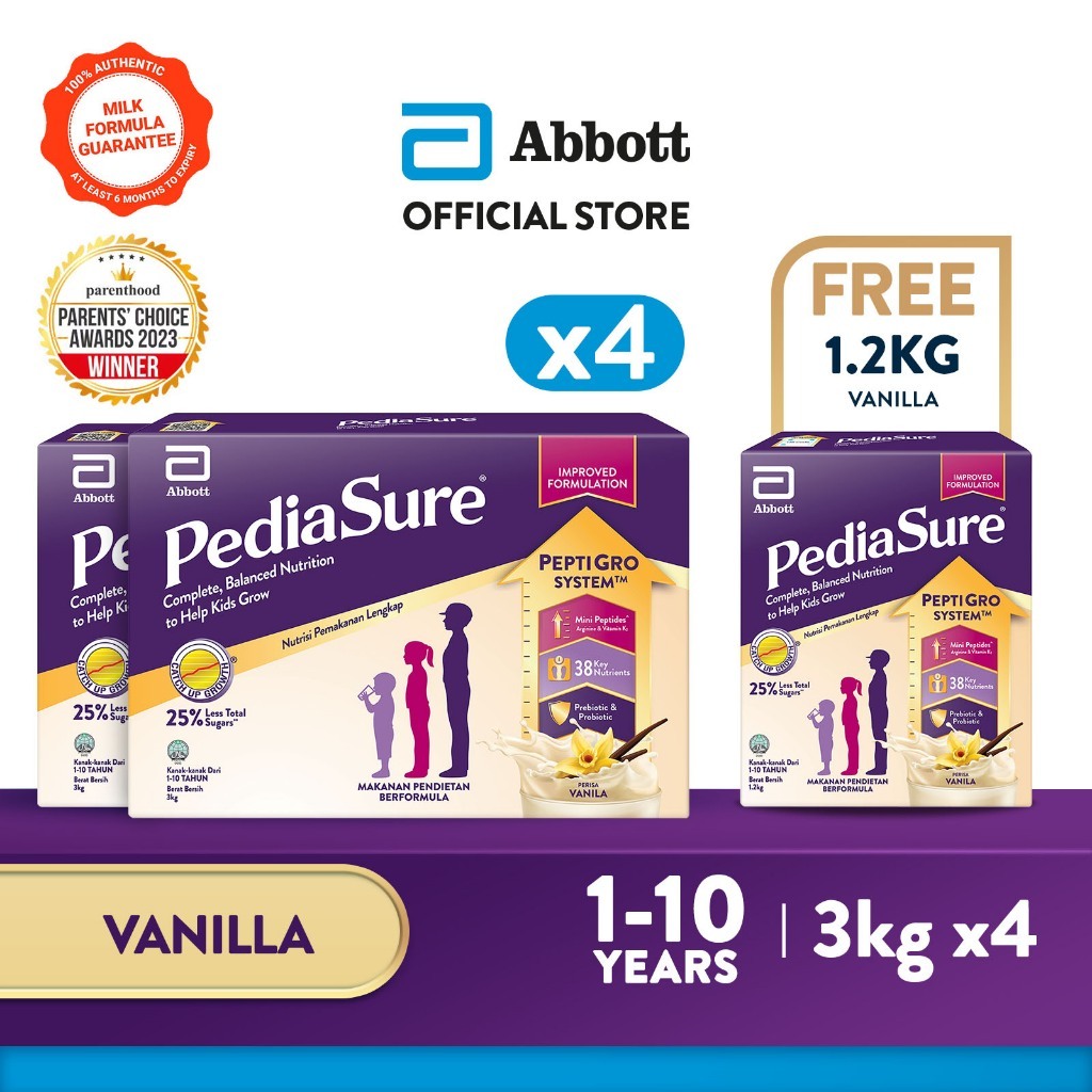 Pediasure Peptigro Child Nutrition Supplement for Growth - Vanilla BIB (3kg x4) [FREE Pediaure ...