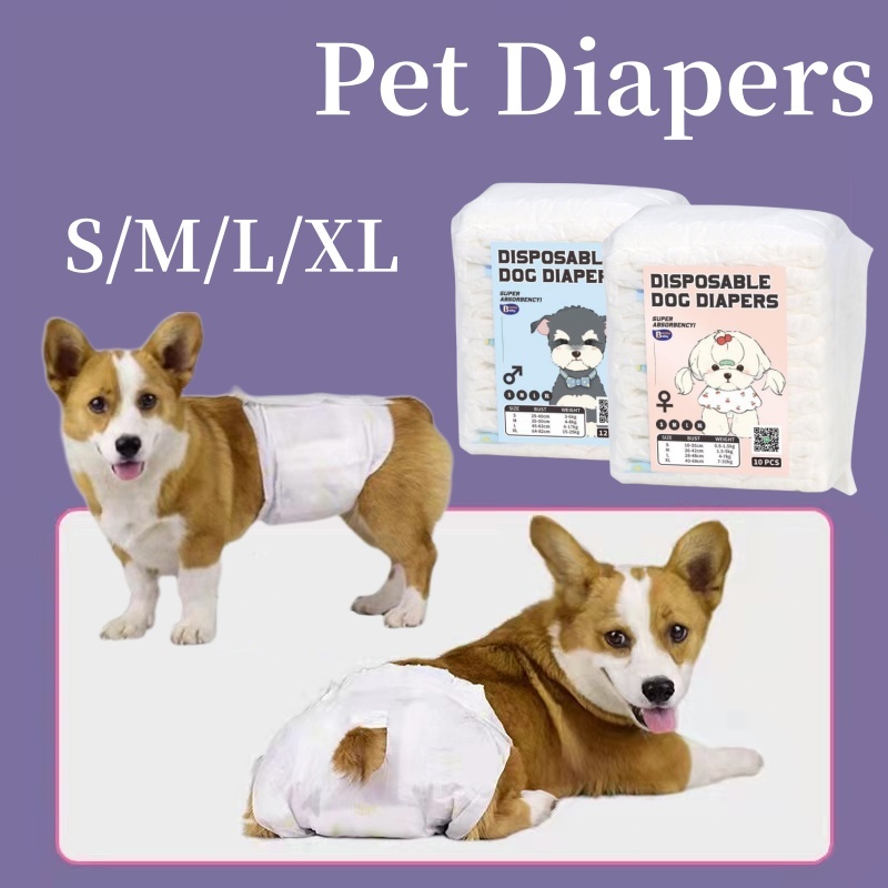 12PCS Pet Diaper Full Wrap Female Male Dog&Cat Disposable Nappies ...