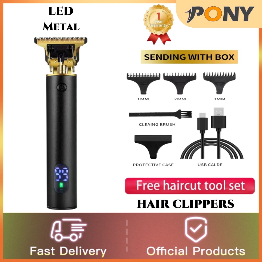 Pony-LED Electric Hair Clipper Hair Trimmer barber beard trimmer Shaver ...