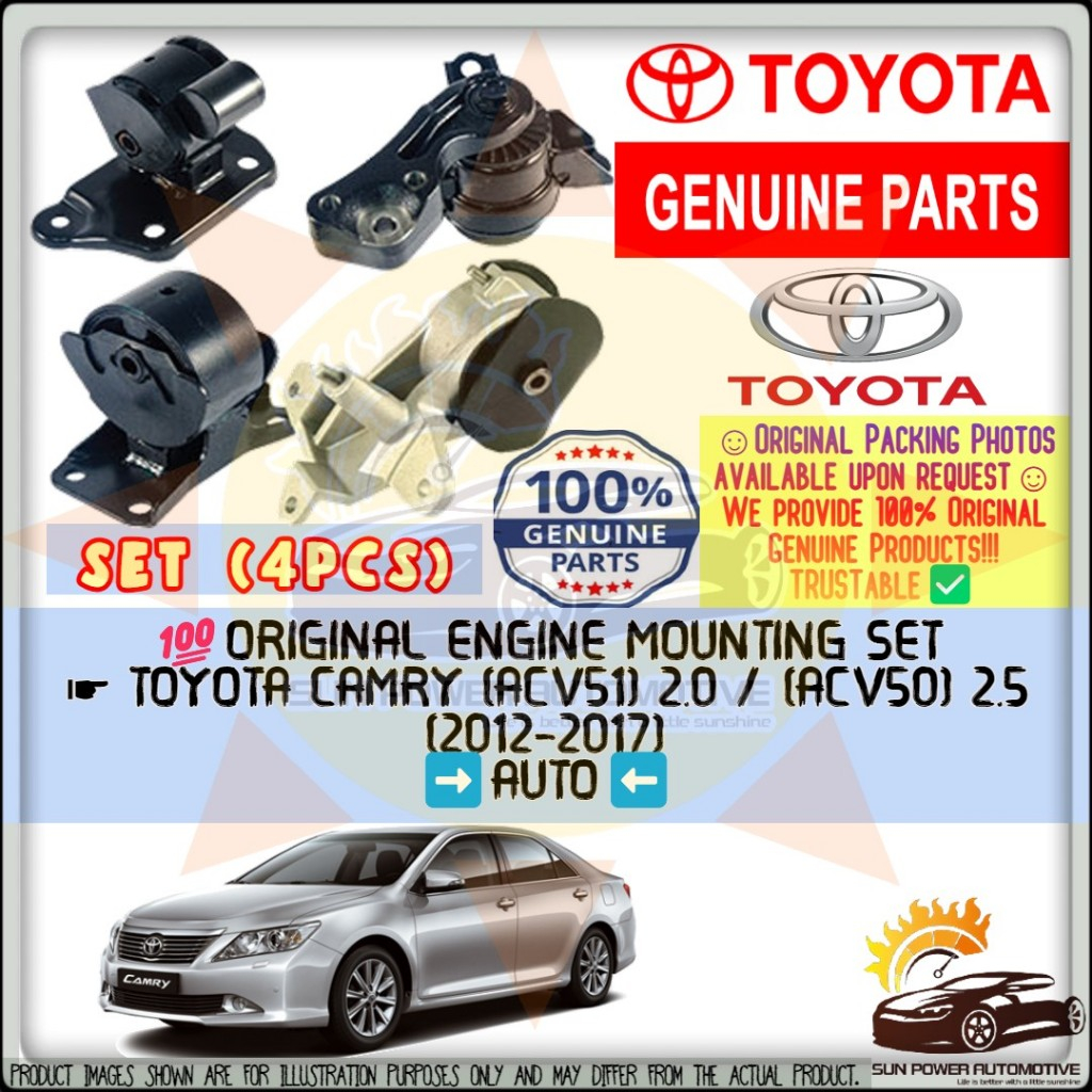Toyota Camry ACV51 2.0 / ACV50 2.5 2012-2017 100% ORIGINAL TOYOTA GENUINE PARTS ENGINE MOUNTING ...