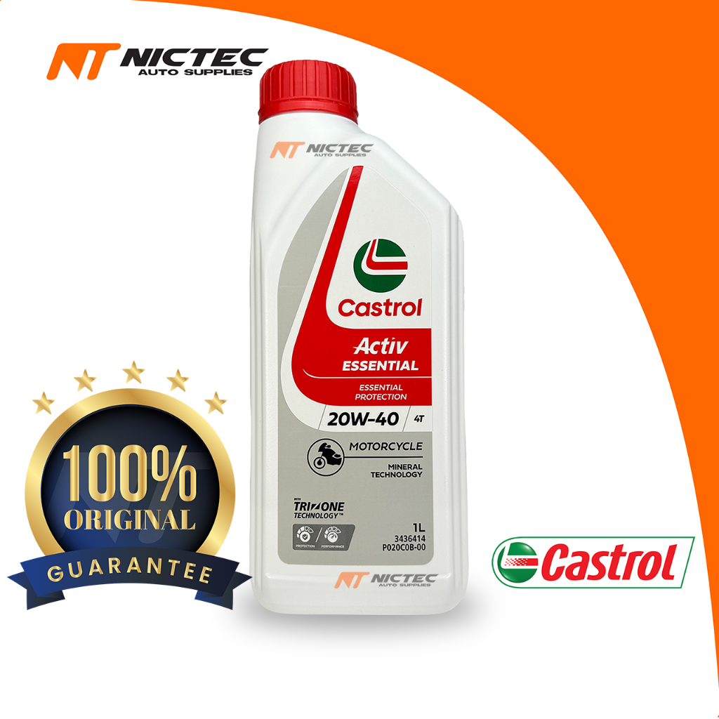 CASTROL GO (CASTROL ACTIV ESSENTIAL) 4T 20W-40 SG (1L) 100% ORIGINAL ...