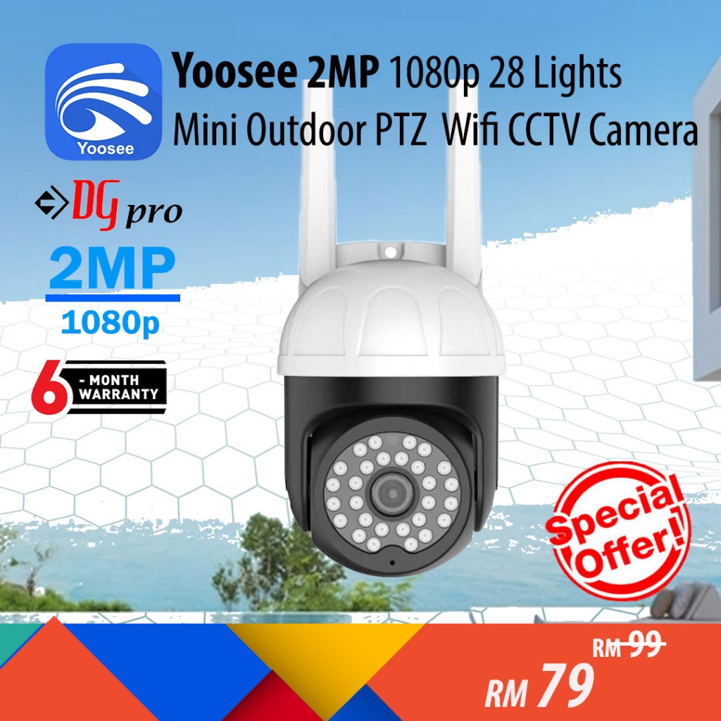 [SPECIAL OFFER!] YOOSEE 2MP 1080p 28 Lights Outdoor Weatherproof PTZ ...