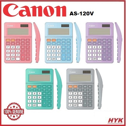 CANON AS-120V CALCULATOR 12 DIGIT-TURQUOISE BLUE/NATURAL BEIGE/NATURAL ...