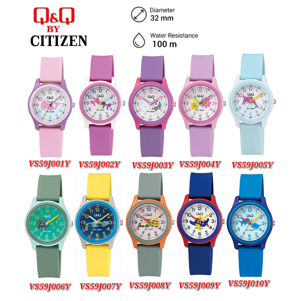 Q&Q Japan by Citizen Kids' Resin Analogue Watch VS59 | Shopee Malaysia