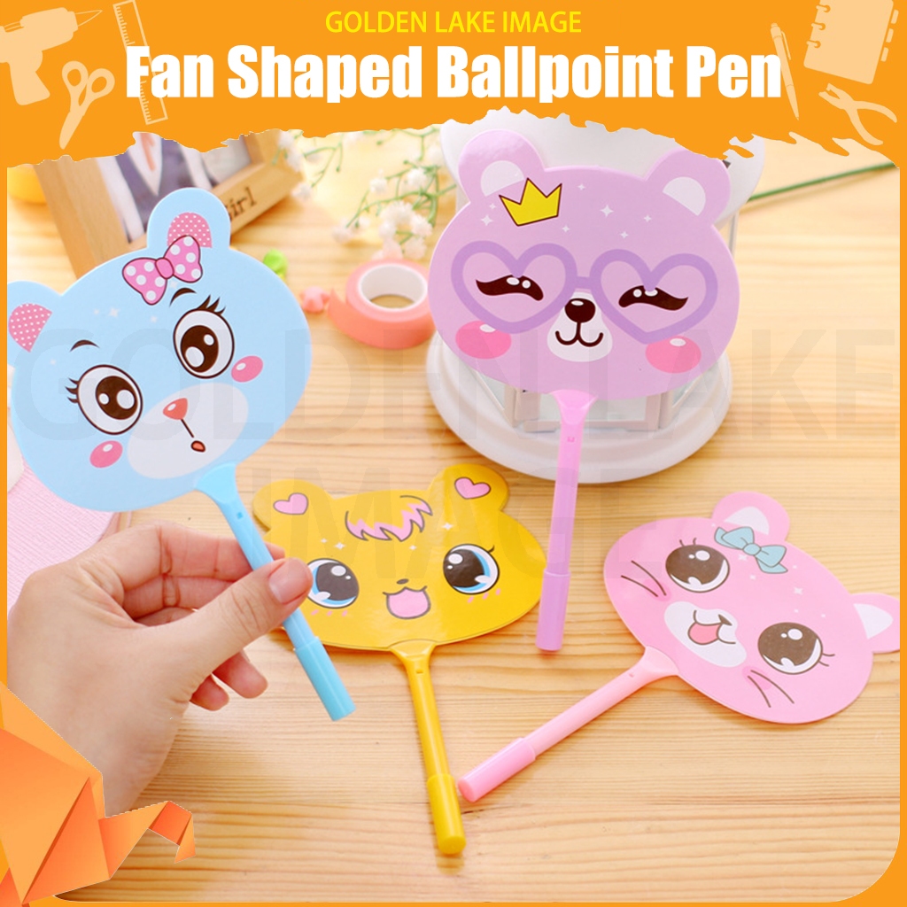 GL Fan Shaped Ballpoint Pen Cute Cartoon Pens Blue Ink Creative Writing ...