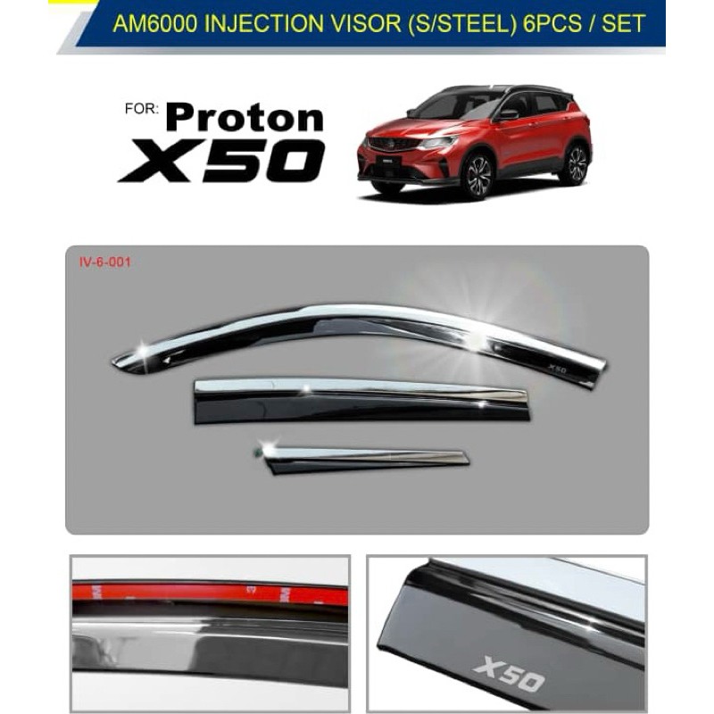Proton X50 injection side window door sun visor stainless steel garnish ...