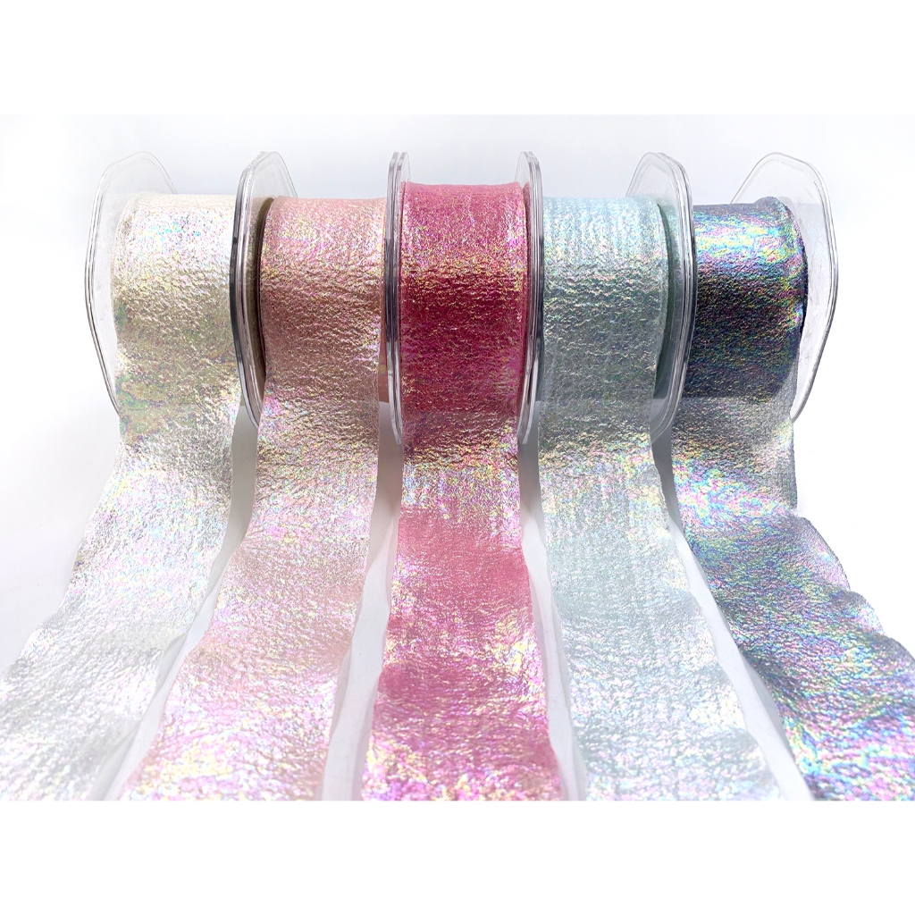 4cmx9m Fancy Holographic Colour Fishtail Ribbon For Flower Arrangement ...