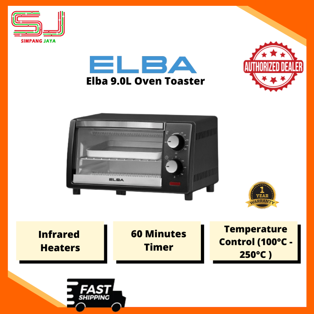 Elba 9L Oven Toaster | 800W | Infrared Heaters | 60 Mins Timer | Temp ...