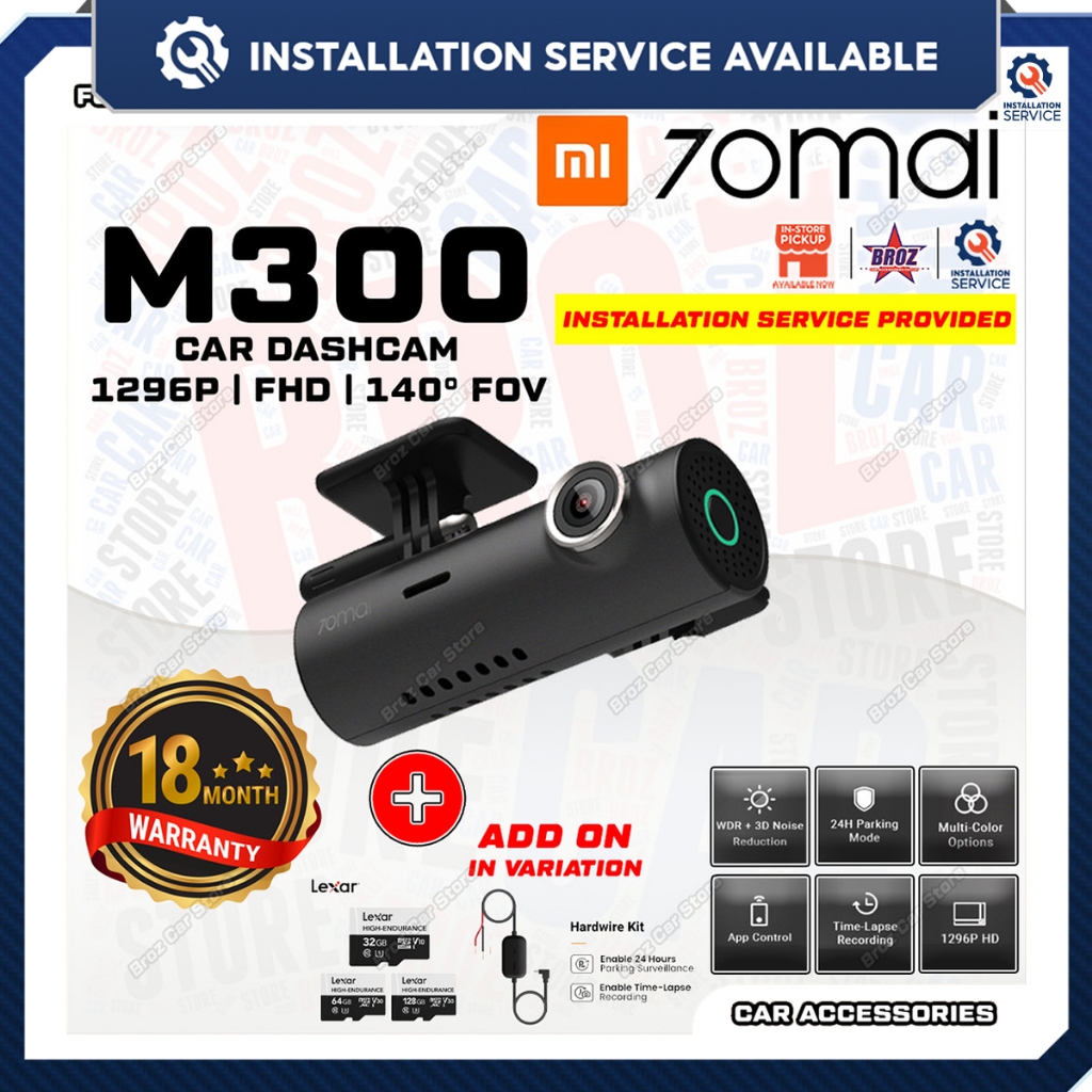 [Installation Provided] 📷 Original 70mai M300 Car Recorder Dash Cam ...