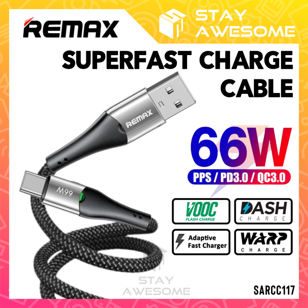 REMAX Turbo 6A Original Super Fast Charging 66W Data Cable USB A To ...