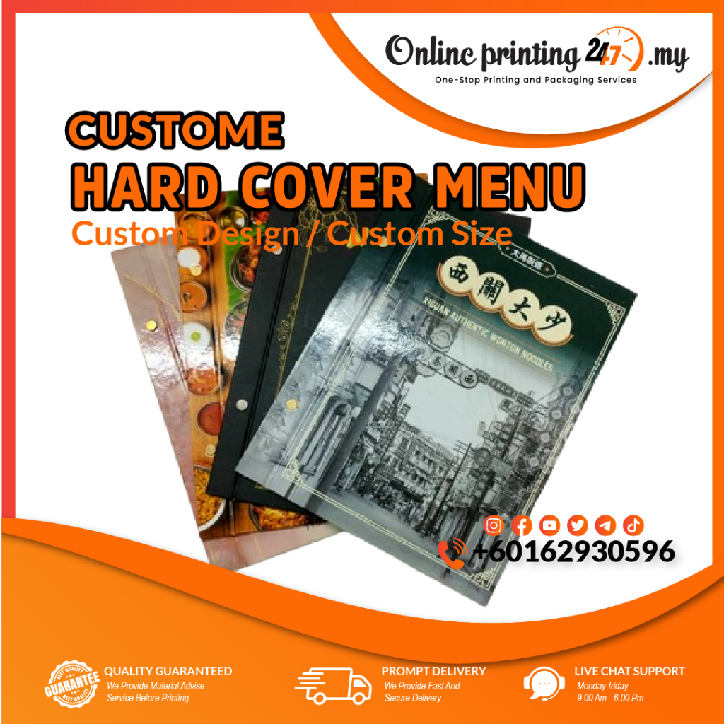 Custom Hardcover Menu Book | Resturent Cafe | Menu Book | Full Colour ...