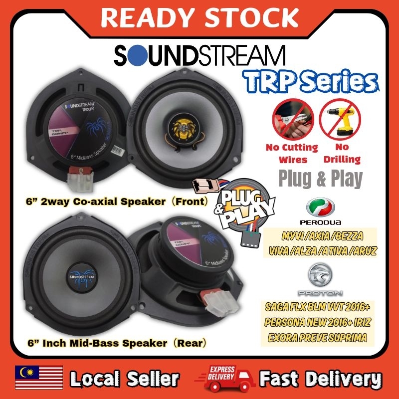 SOUNDSTREAM TRP Series Speaker Plug & Play Perodua Myvi Viva Axia Bezza ...