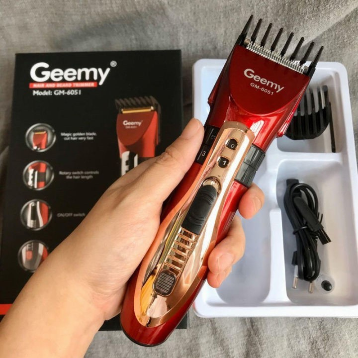 Geemy GM6051 Rechargeable Professional Hair Clipoer&Trimmer 180 Minut ...