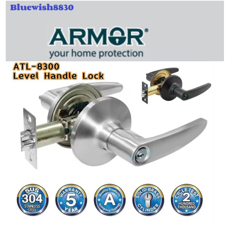 ARMOR 8300 SUS304 STAINLESS STEEL TUBULAR LEVER HANDLE DOOR LOCK SET ...