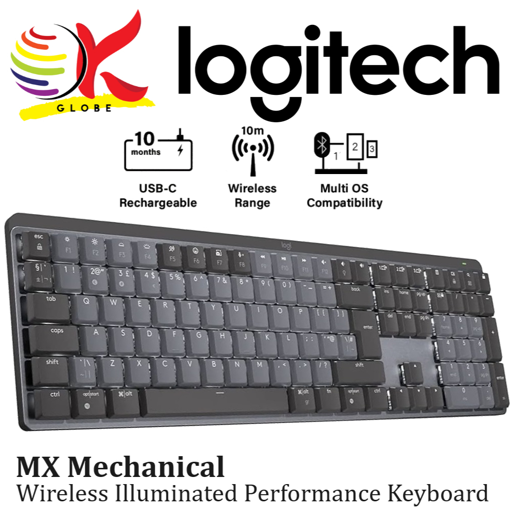 LOGITECH MX MECHANICAL WIRELESS ILLUMINATED PERFORMANCE KEYBOARD WITH ...
