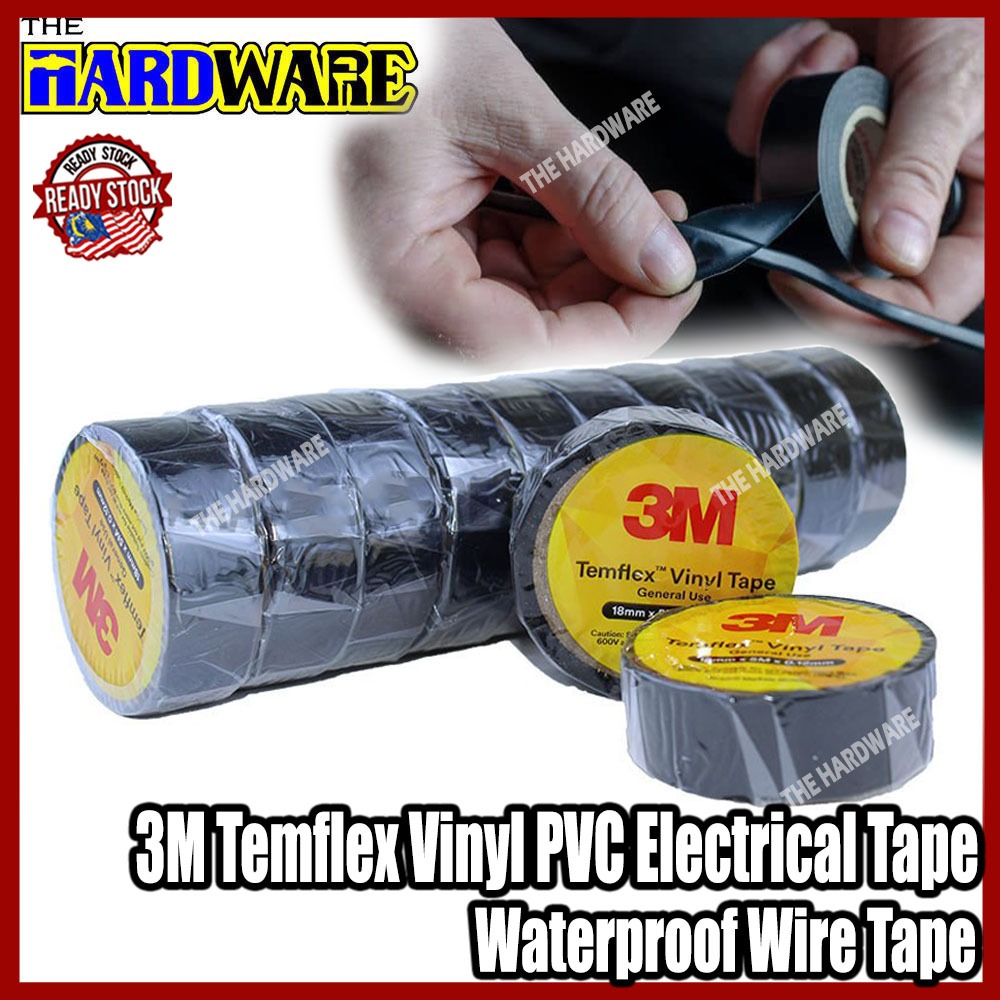 🔥Ready Stock🔥3M 1pcs Temflex GU Vinyl PVC Electrical Tape Waterproof(18mmx5m)Wire Tape/Saltape ...