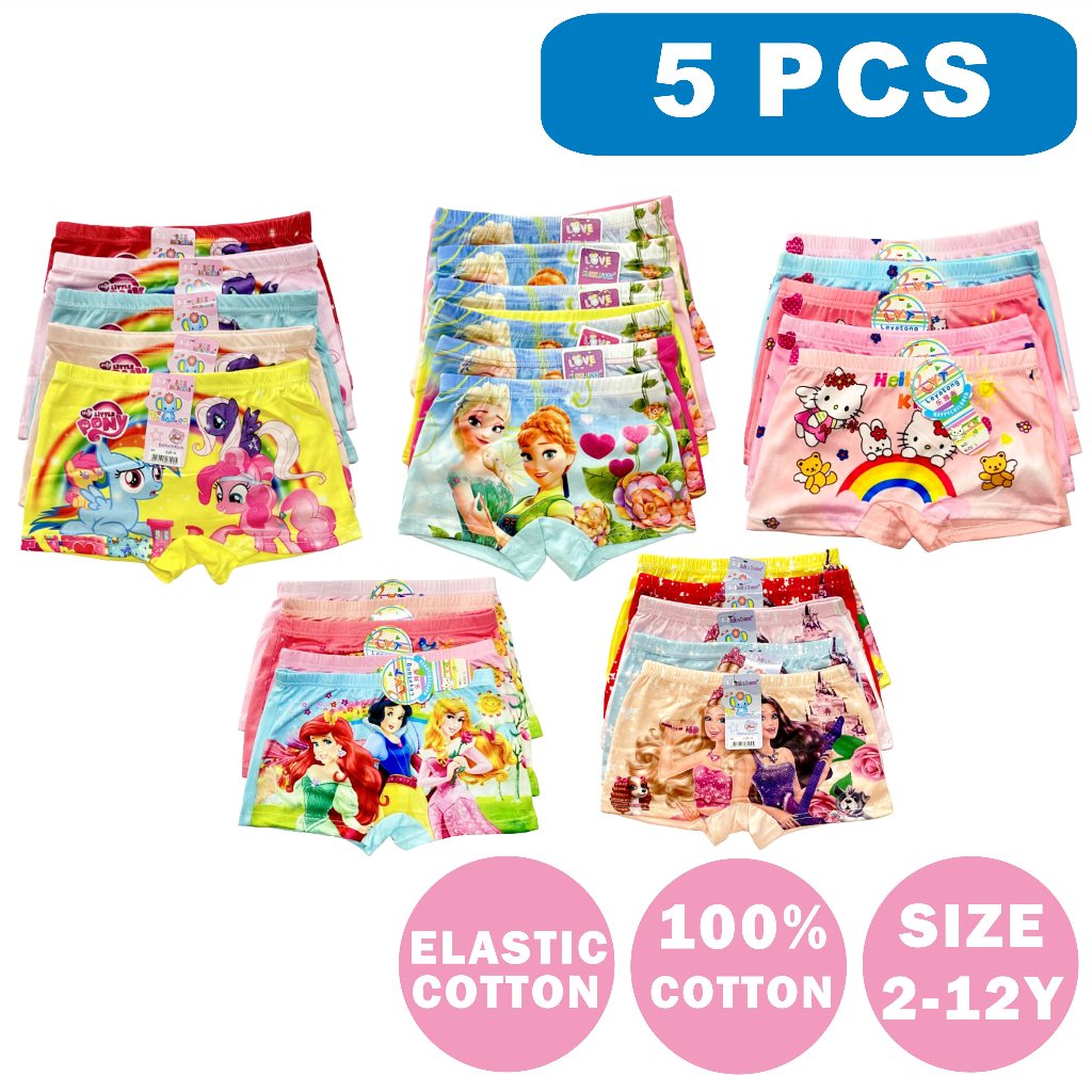 [5Pcs/Set] Seluar Dalam Budak Perempuan Underwear Kids Boxer Girl ...