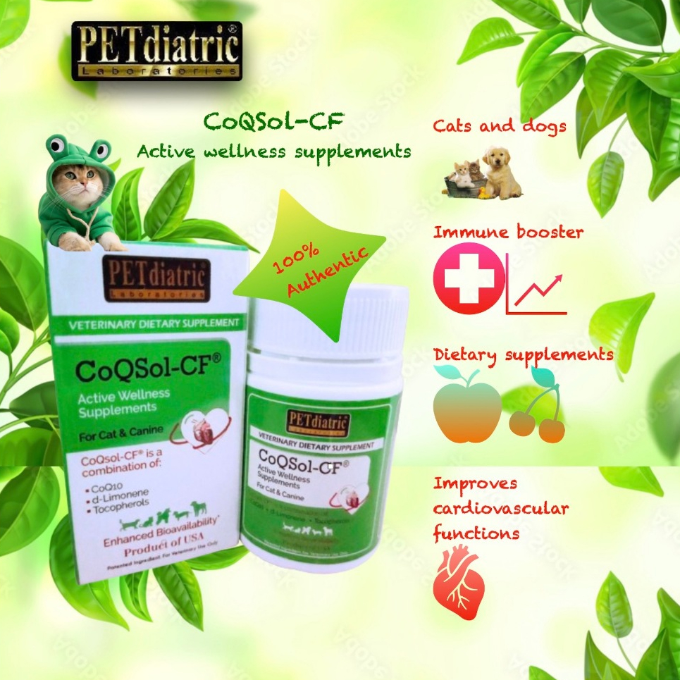Pediatric CoQ Sol-CF, CATS DOGS, ORIGINAL product, 30 soft gel tablets ...