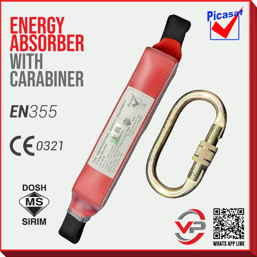 PICASAF ENERGY ABSORBER SIRIM 9810 STEEL CARABINER 9812 FOR SAFETY ...