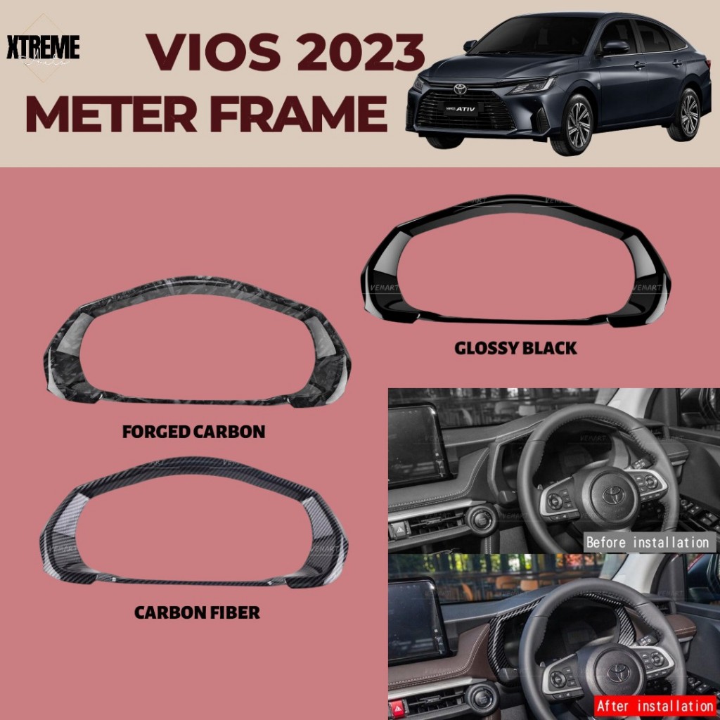 XTREME AUTO TOYOTA VIOS 2023 CAR METER FRAME COVER ACCESSORIES | Shopee ...