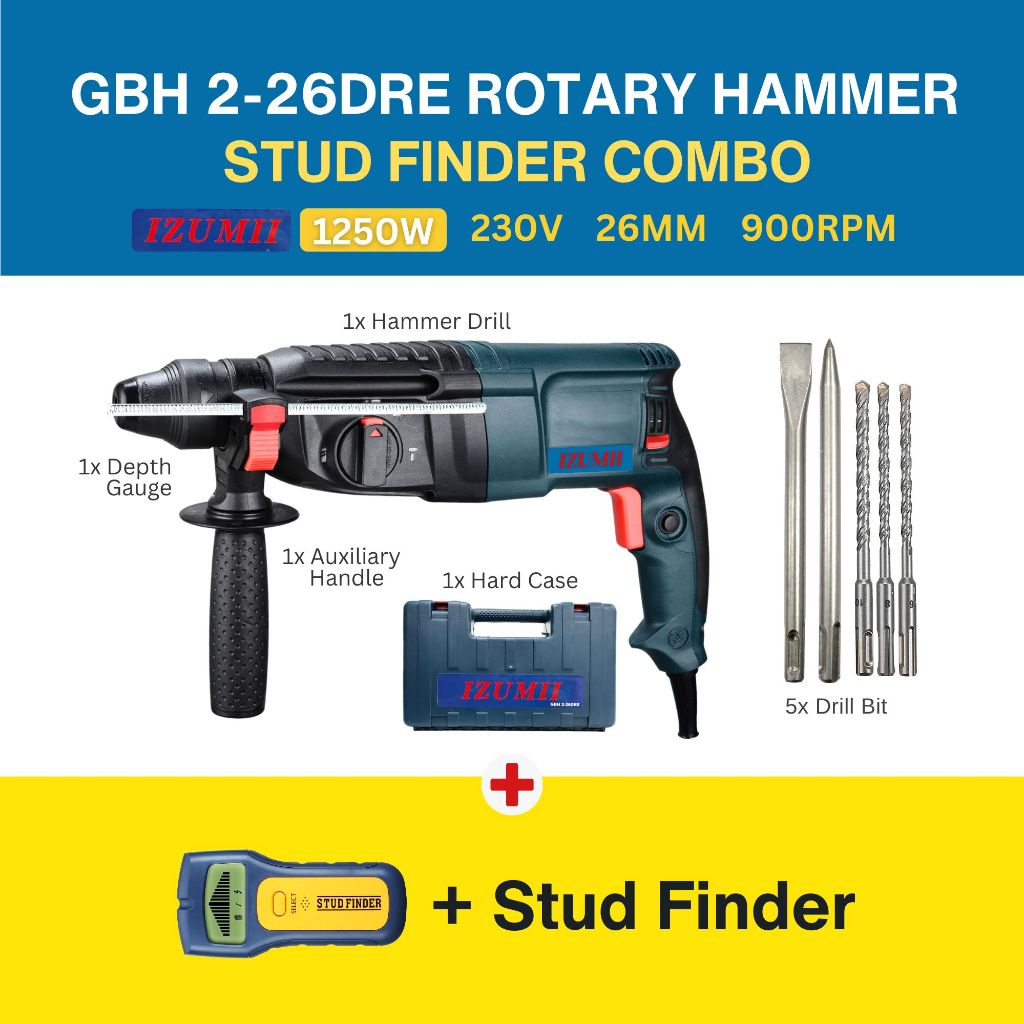 PRODIY GBH 2-26 DRE Drill Rotary Hammer Drill 3 Mode With Handle 1250W ...