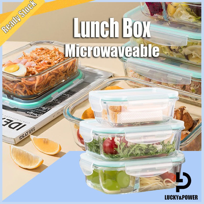Heat Resistant Borosilicate Glass Container Microwave-heated lunch box ...