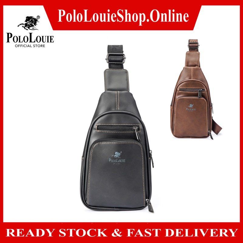Original Polo Louie Men Smart Leather Chest Bag Luxury Crossbody Sling ...