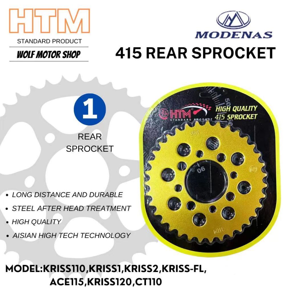 MODENAS 415 SPROCKET KRISS KRISS100 KRISS110 KRISS1 KRISS120 KRISS2 MR1 ...