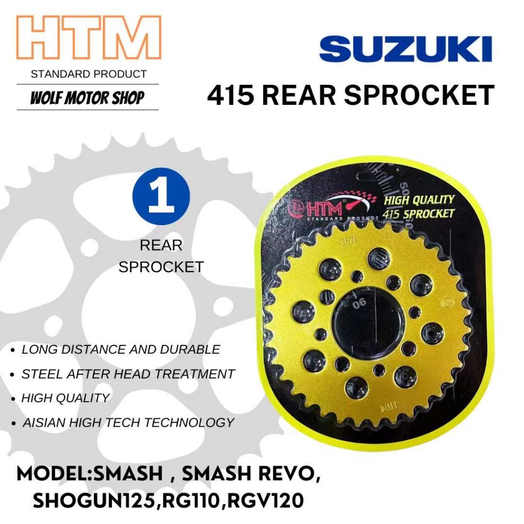 SUZUKI 415 REAR SPROCKET RC80 RG110 RG RGV SPORT RGV120 FX110 GSX110 RG ...