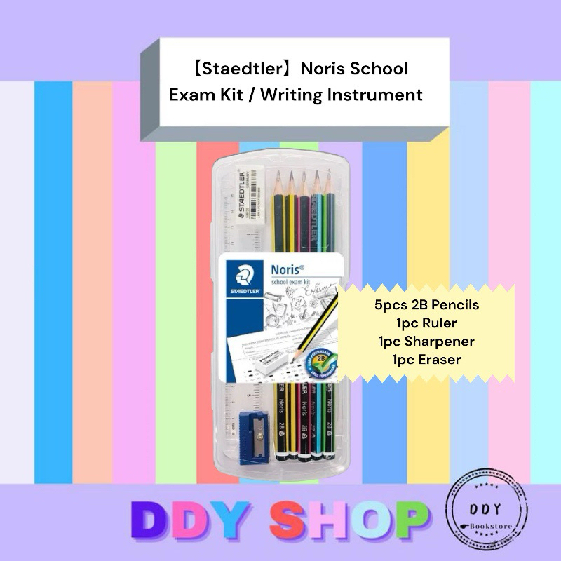 Staedtler Noris 2B Pencil Stationary Set/ School Exam Kit/ Writing ...
