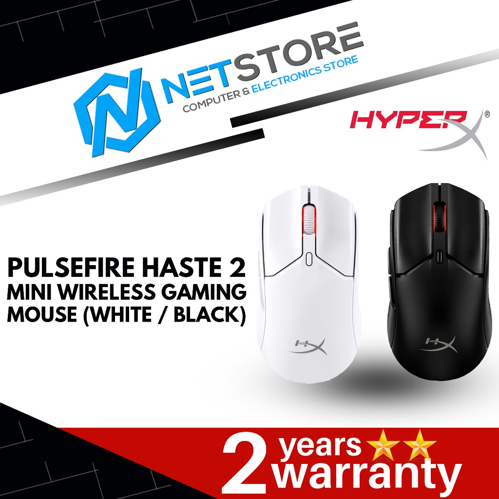 HYPERX PULSEFIRE HASTE 2 MINI WIRELESS GAMING MOUSE (WHITE / BLACK ...