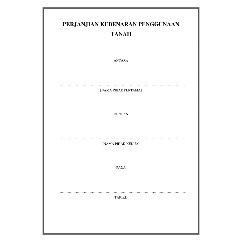 template perjanjian kebenaran penggunaan tanah utk pertanian bercucuk ...