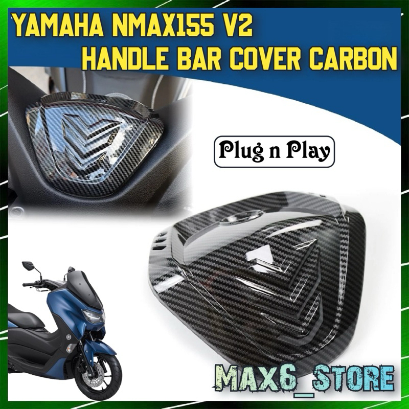 YAMAHA NMAX155 V2 HANDLE BAR COVER CARBON FIBER NMAX UPPER HANDLEBAR ...