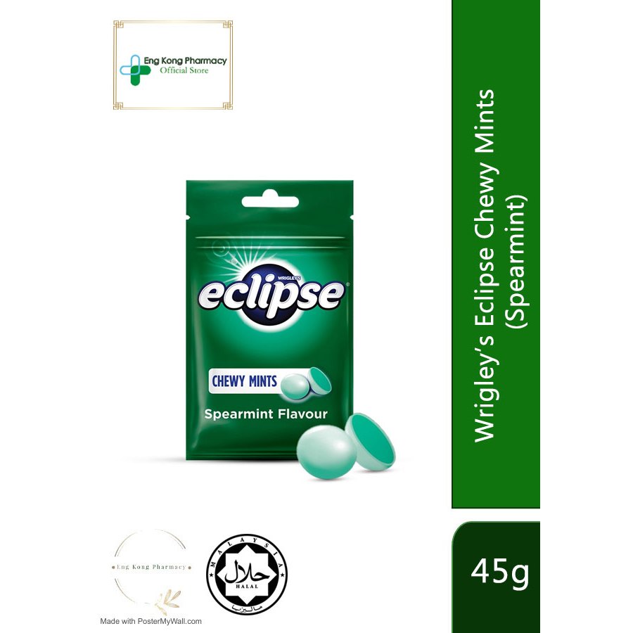 WRIGLEY'S ECLIPSE CHEWY MINTS (SPEARMINT) 45G | Shopee Malaysia
