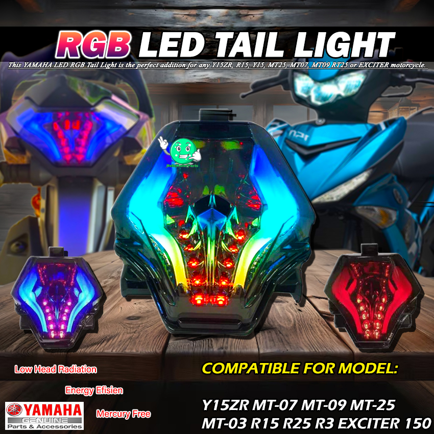 LED RGB TAIL LIGHT Lampu Belakang Rear Light Brake Yamaha Y15ZR R15 Y15 ...
