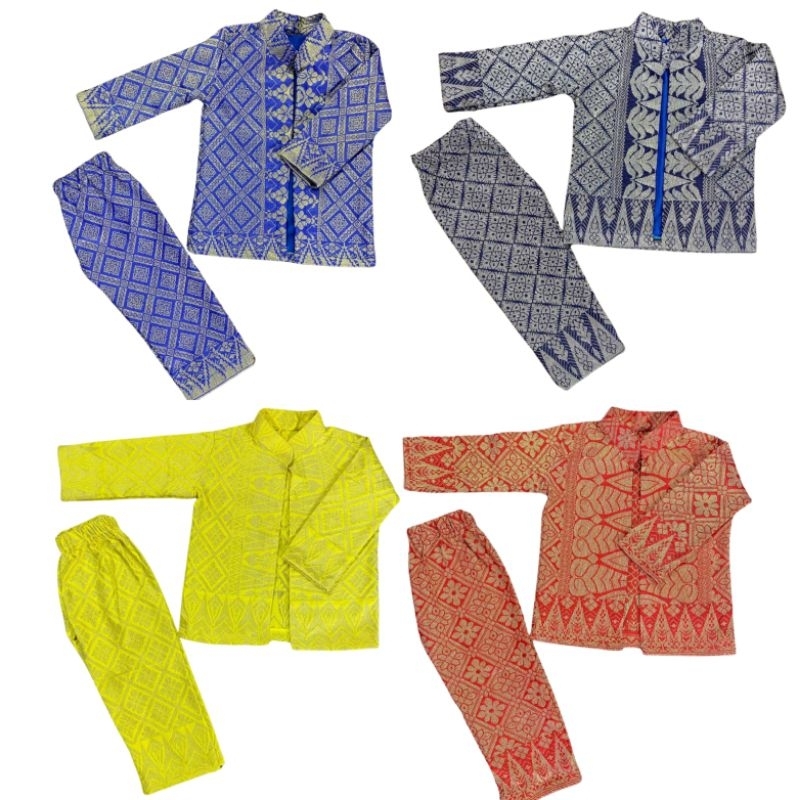 💥SET LEKIU💥 Baju Layang + Seluar Songket bunga penuh kanak-kanak Busana ...
