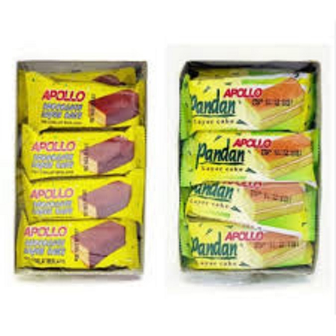 Apollo Chocolate/Pandan Layer Cake 18G*8 | Shopee Malaysia