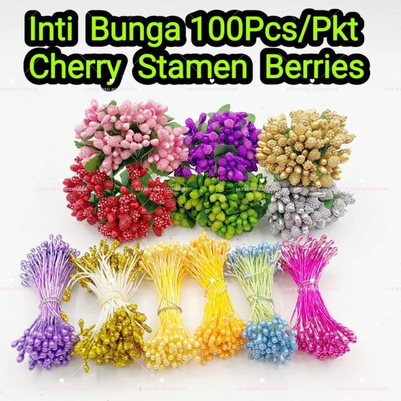 100Pcs+- Inti Bunga DIY Kraftangan Stigma Matte Artificial Flowers ...