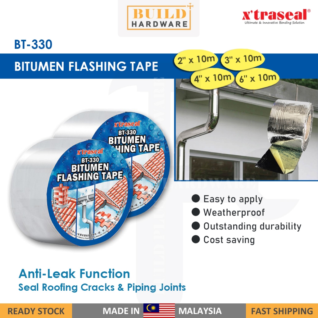 X'TRASEAL BT-330 Bitumen Instant Flashing Tape 2"/3"/4"/6" 50mm/75mm ...
