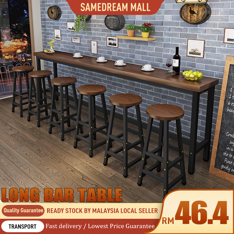 ⚡SD⚡ 160/180cm Long Bar Table High Bar Stool simple bar table Dining ...