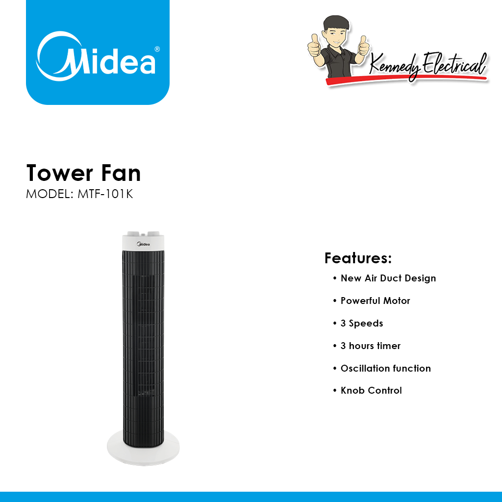 Midea 3 Speed Level Tower Fan MTF101K | Shopee Malaysia
