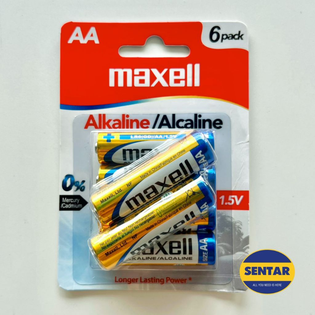 MAXELL Heavy Duty AA Size Alkaline Battery Longer Lasting Power 1 ...
