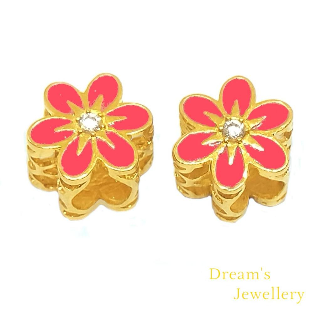 Loket Bunga Charm Bead Emas 916 / Flower Charm Bead 916 Gold Dreams ...