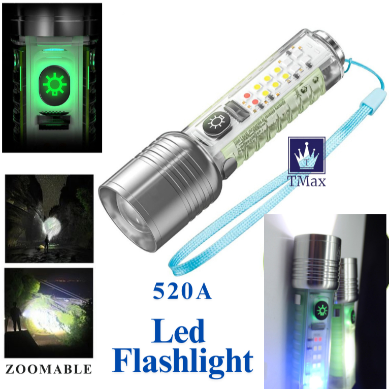 520A LED Flashlight Super Zoom Led Torchlight Led Torch Light Uv Light ...