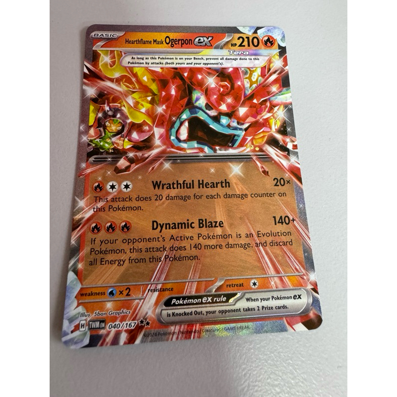 Fire type - Pokemon card - Hearthrlame Mask Ogerpon ex 040/167 | Shopee ...